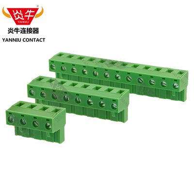 凤凰插拔式pcb接线端子台绿色