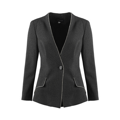 精致主义彩条毛针织西服LS22350A