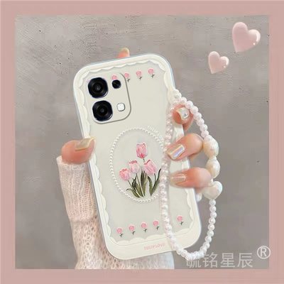 适用oppoA6手机壳Max新款a5pro郁金香a3花朵a2简约a1活力版a3x挂绳a2m手腕带a3i防摔plus透明的a1i硅胶套a1s