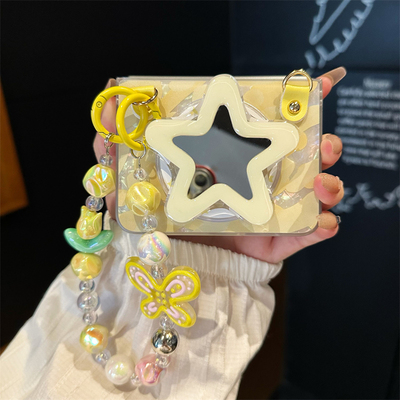 悦皇补妆镜支架适用于华为purax阔折叠屏pocket2手机壳斜挎带挂绳novaflip蝴蝶手链magicvflip翻盖p50pocketS