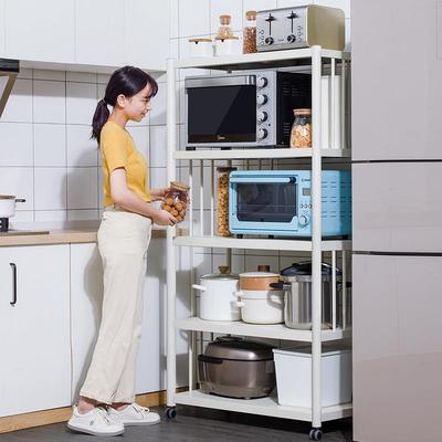 不锈钢厨房置物架落地多层微波炉烤箱架子家用阳台客厅杂物收纳架