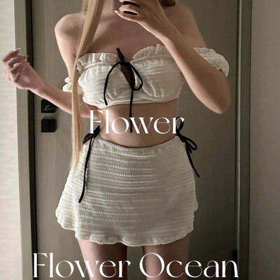 【miu系千金】少女感高级bikini三件套分体沙滩温泉度假泳衣