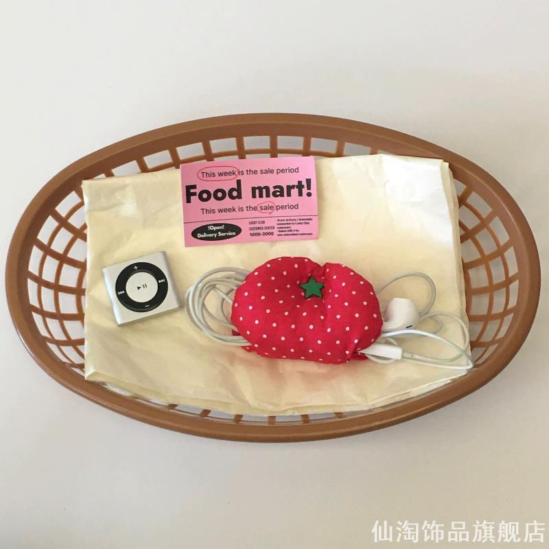 元气甜系五角星草莓束线夹波点布艺随身收纳数据线耳机整理扣
