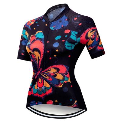VENDULL-Ropa de Ciclismo para mujer, camisetas de manga cort