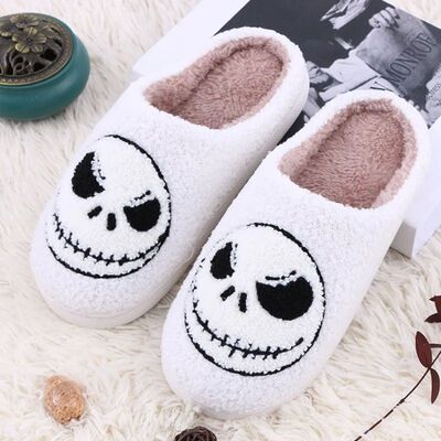 Halloween bad smile skull cotton slippers indoor warm Hallow