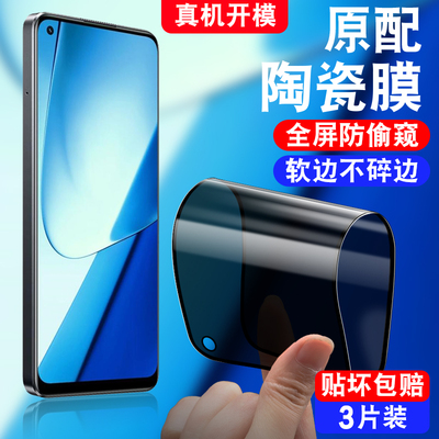 适用于realme11防窥陶瓷膜RMX3751防偷窥oppo真我11防摔软莫realma11保护隐私raelme11不碎边relame11手机膜