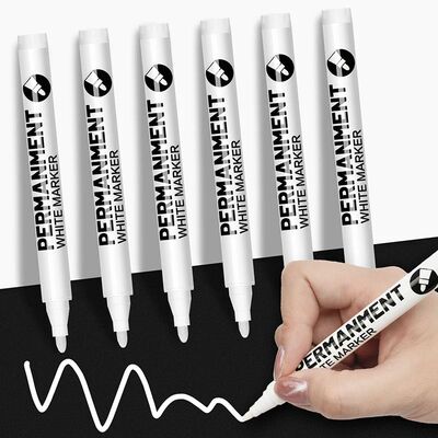 0.8/1/2/2.8/5mm White Permanent Marker Pens Markers Paint