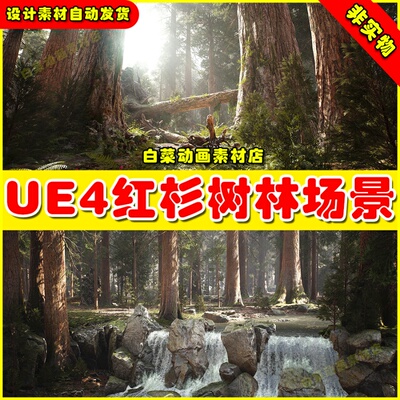 UE4红杉树林场景 MW Mountain Redwood Trees Forest Biome 4.27