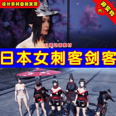UE4和风女刺客剑客UE5人物角色 Katanami Shadow Character