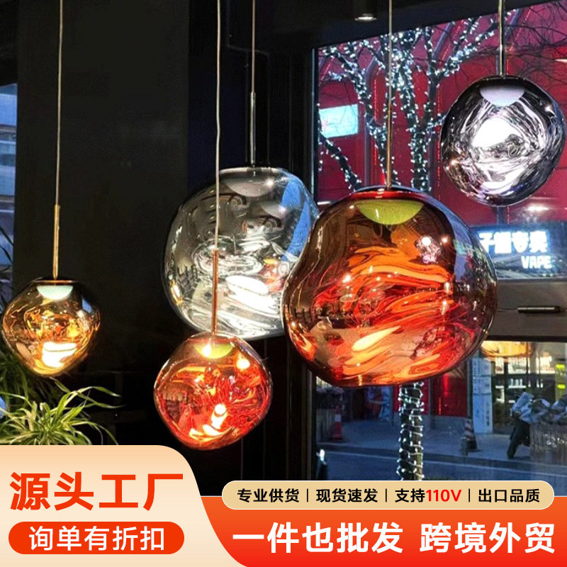 餐厅灯熔岩吊灯客厅中空挑高loft复式楼梯间酒店工程中山古镇灯具