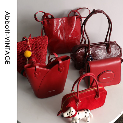 AbbottVINTAGE【新年红合集】复古原创红色包包简约女包
