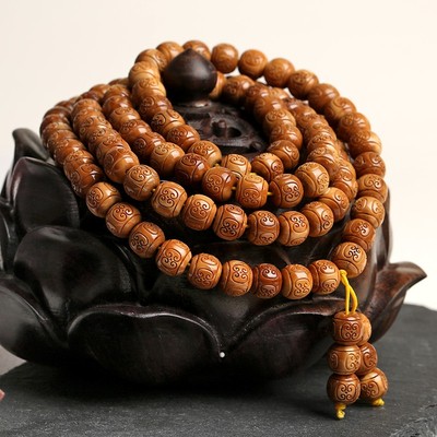 极速库克手串圆h桶珠108颗男士老型菩提文玩佛珠念珠项链手持收藏