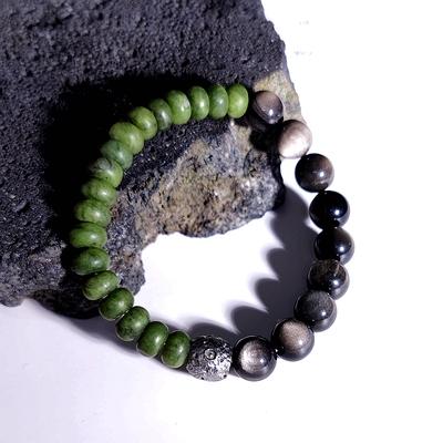 阿勒泰铁陨石银耀石星际手链