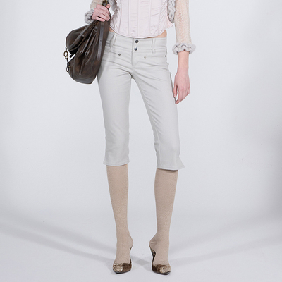 SCULPTOR 早秋复古休闲七分裤女修身直筒五六分裤