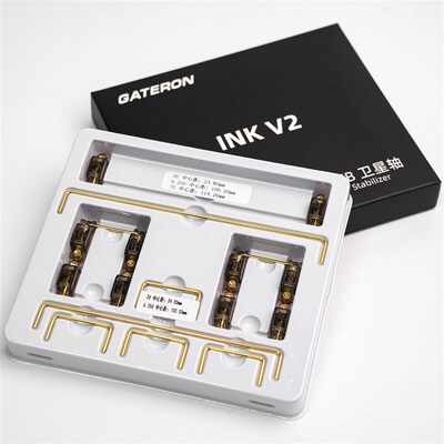 gateron佳达隆新款 INK V2半透明pcb板螺丝卫星轴镀金钢丝盒装