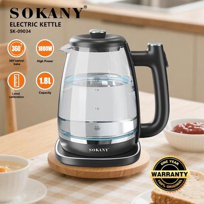 出口SOKANY09034水壶家用烧水壶1.8L玻璃热水壶ELECTRIC KETTLE