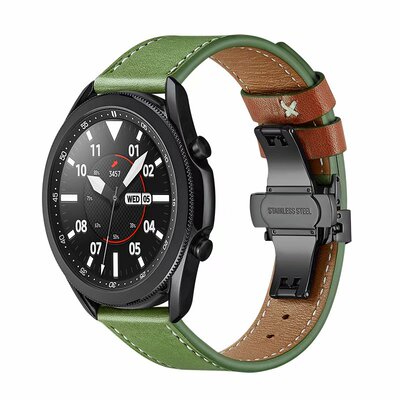适用华为WatchGT2/gt3/2E手表带 荣耀2Magic2 4 Pro  真皮表带蝴蝶扣牛皮 AMAZFIT GTR 3 Pro GTR 2e手表腕带