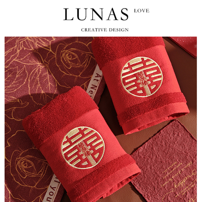 LUNA'S L.CO.送宾客.红色毛巾结婚一对陪嫁不掉毛伴手回礼 | 鸾俦