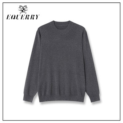 【二米专享】EQ男装长袖休闲通勤山羊绒混纺蚕丝圆领毛衣-M509