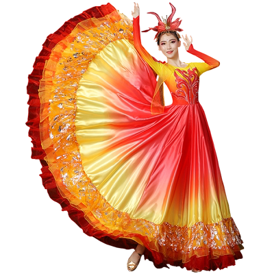 开场舞大摆裙氨纶舞蹈演出服新款