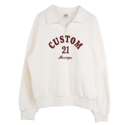 A21女装宽松翻领无绒底卫衣