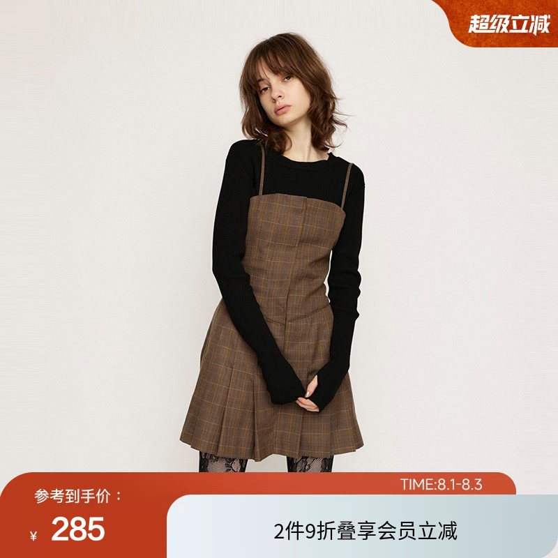 SLY 春季法式赫本风多穿法百褶吊带连衣裙030HAR33-5761