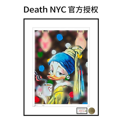 带珍珠耳环的少女潮流装饰画