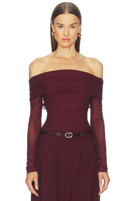 MAJORELLE 紧身服 葡萄酒色revolve小众新款