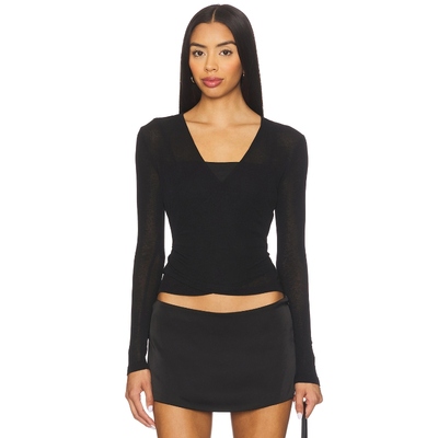 MORE TO COME CORA 上装 黑色 y2k辣妹风REVOLVE小众新款