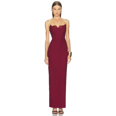 [夏季新品]Michael Costello LOUISA 长裙 酒红色REVOLVE小众