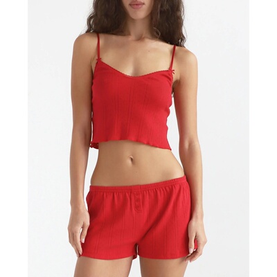 [早秋新品]Cou Cou Intimates THE家居休闲短裤红色运动revolve