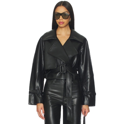 Elodie the Label 黑色皮衣外套廓形机车夹克REVOLVE小众新款