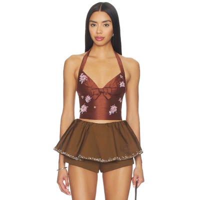 Shushu/Tong HALTER BOW TIE CAMI 上衣 26秋冬新品 revolve小众