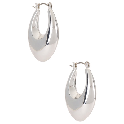 Ettika OPEN TEARDROP 圆环耳饰 金属银色REVOLVE小众