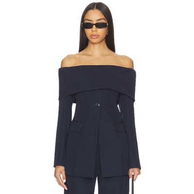 Line & Dot DERRICK 露肩上装 藏青色REVOLVE小众新款