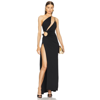 Michael Costello TRISTA 长裙 黑色REVOLVE小众新款