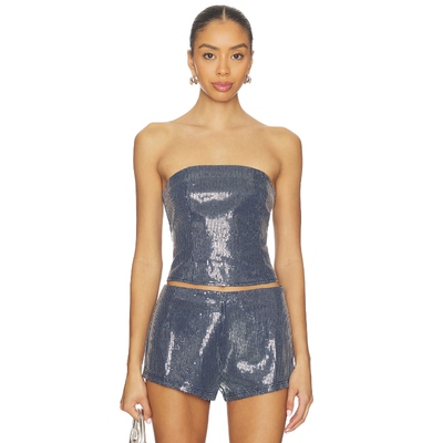 BY.DYLN MESSA BODICE 上装 蓝色 y2k辣妹风REVOLVE小众新款