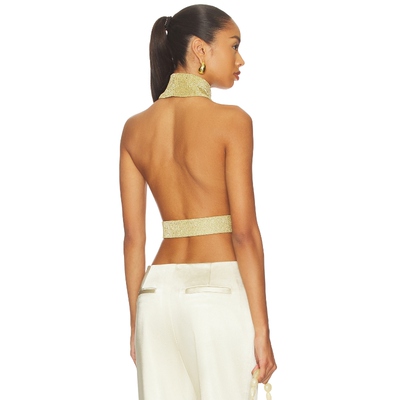 Cult Gaia WAKE 上装 金属金色 性感REVOLVE小众新款