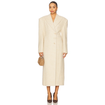 The Andamane 大衣 象牙白廓形老钱风冬季外套REVOLVE小众新款