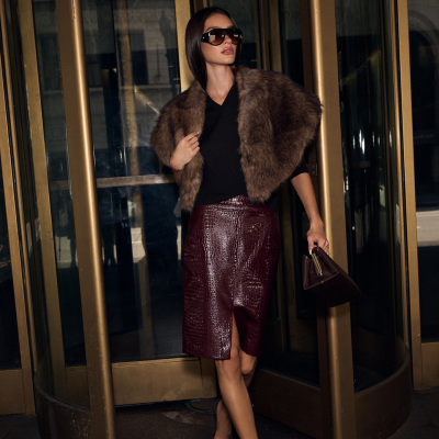REVOLVE LOS ANGELES ELYONNE 披肩  棕色 秋冬新品REVOLVE
