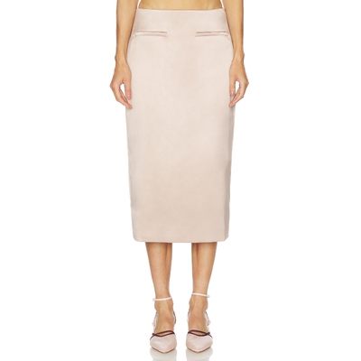 [春季新品]L'Academie YULI 浅粉色高腰直筒半身裙REVOLVE