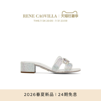 【春夏新品】RENE CAOVILLA BETTY系列水钻女士粗跟凉鞋