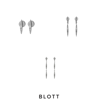 BLOTT 柳叶锆石组合耳环925银针