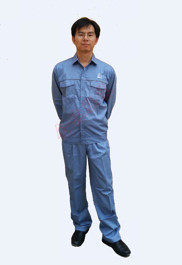 夏装浅蓝蓝灰石油石化炼油厂国标防静电工作服资质化工电子企业