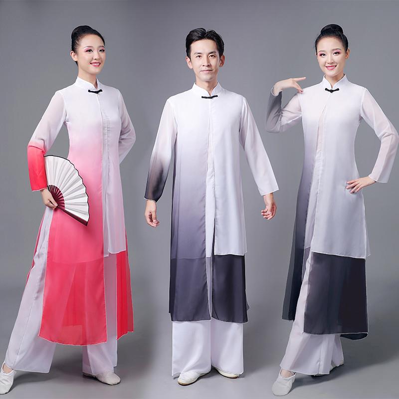 中国舞舞蹈服成人现代舞再别康桥演出服男女款太极水墨扇子舞服装