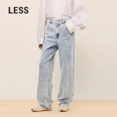 LESS休闲简约直筒牛仔长裤