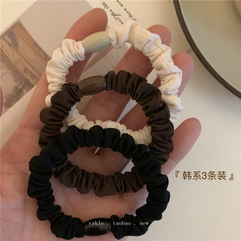 3条装~复古色发绳女小肠圈高弹力耐脏发圈扎头发高马尾橡皮筋少女
