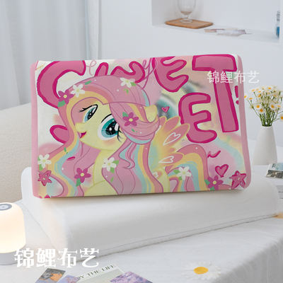 卡通小马银狐绒乳胶枕套儿童公主枕头套30x50cm记忆枕橡胶枕芯套