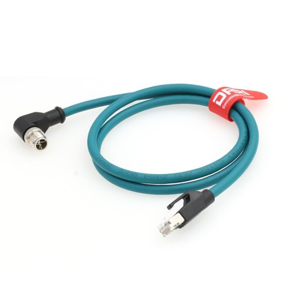 Right angle M12  X-coded 8pin to RJ45 Industrial Ethernet Ca