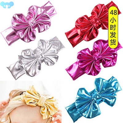 Baby Girls Kids Gilding Big Bow Hairband Headband Turban